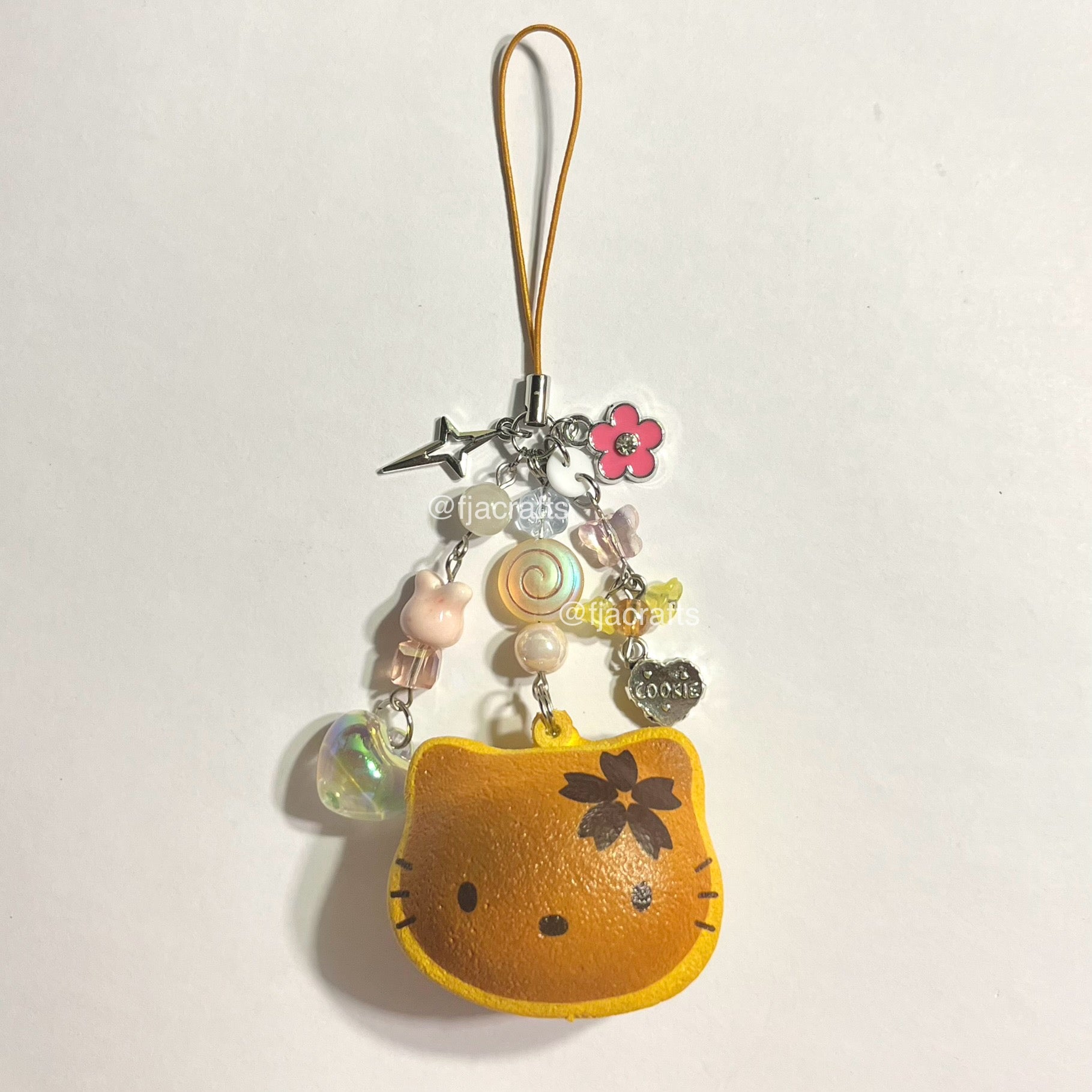 Kitty Pancake Cute Kawaii Beaded Clutter Squishy Keychain Bag Clip | p ...